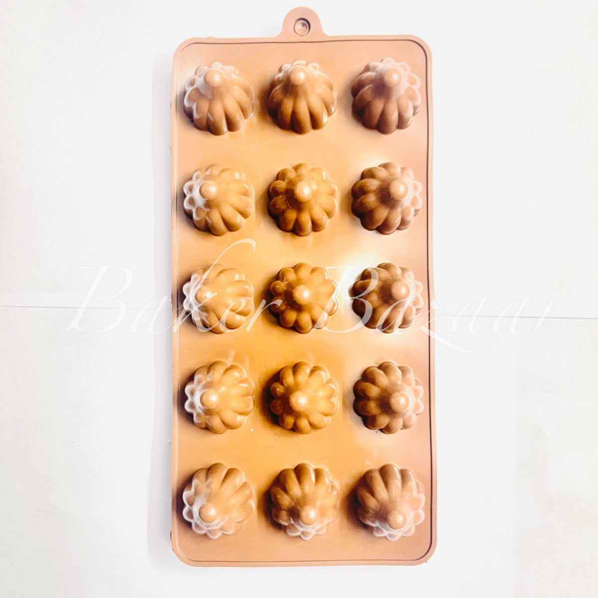 Modak Mould , Modak Shape 15 in 1 Chocolate Mould| Silicon Brown Choco ...